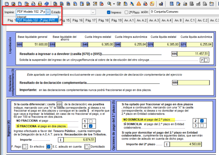 Modelo 102. Segundo plazo de Renta - Análisis y Desarrollo de Software ...