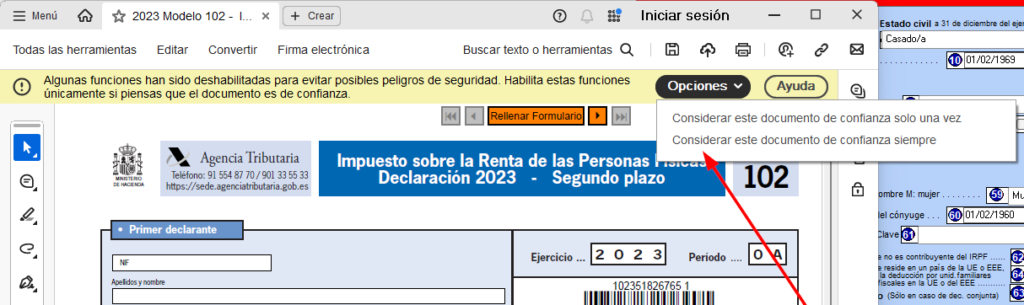 Modelo 102. Segundo plazo de Renta - Análisis y Desarrollo de Software, S.L.